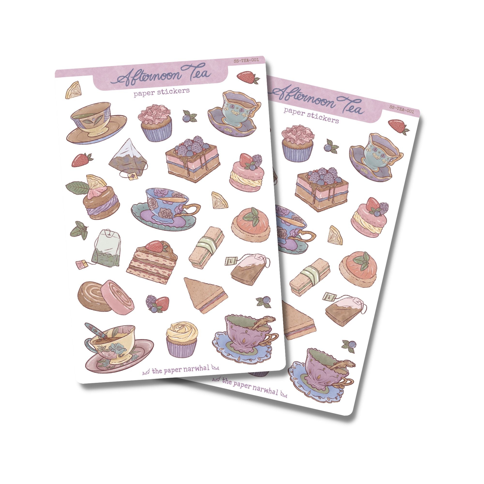 Afternoon Tea Sticker Sheet – The Paper Narwhal
