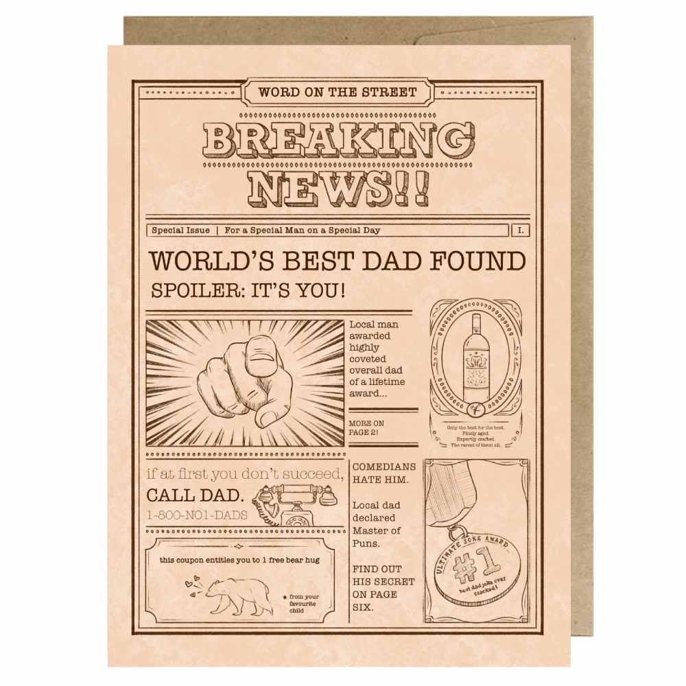 Breaking Dad News Greeting Card – The Paper Narwhal