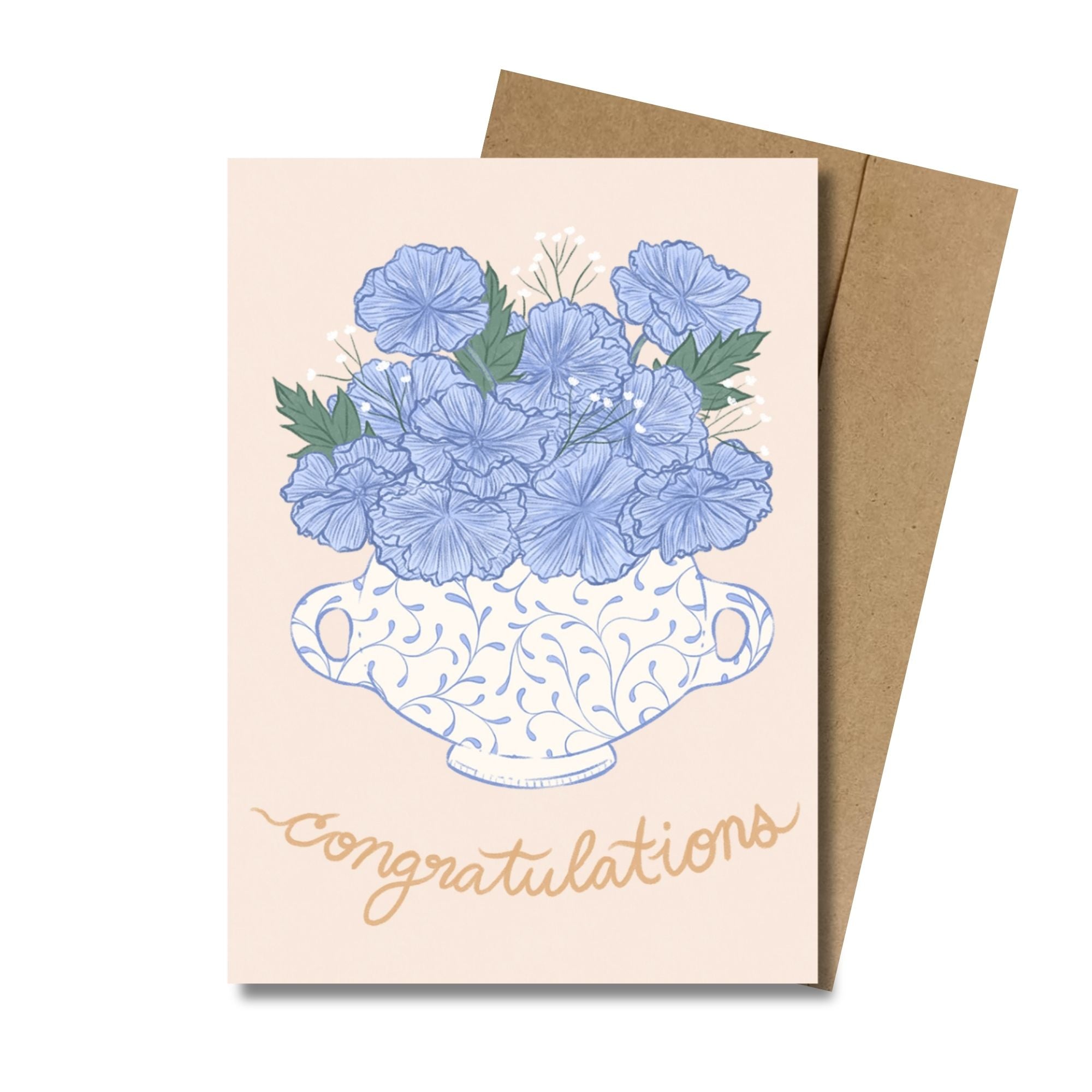 Congratulations Porcelain Bouquet MINI Greeting Card – The Paper Narwhal