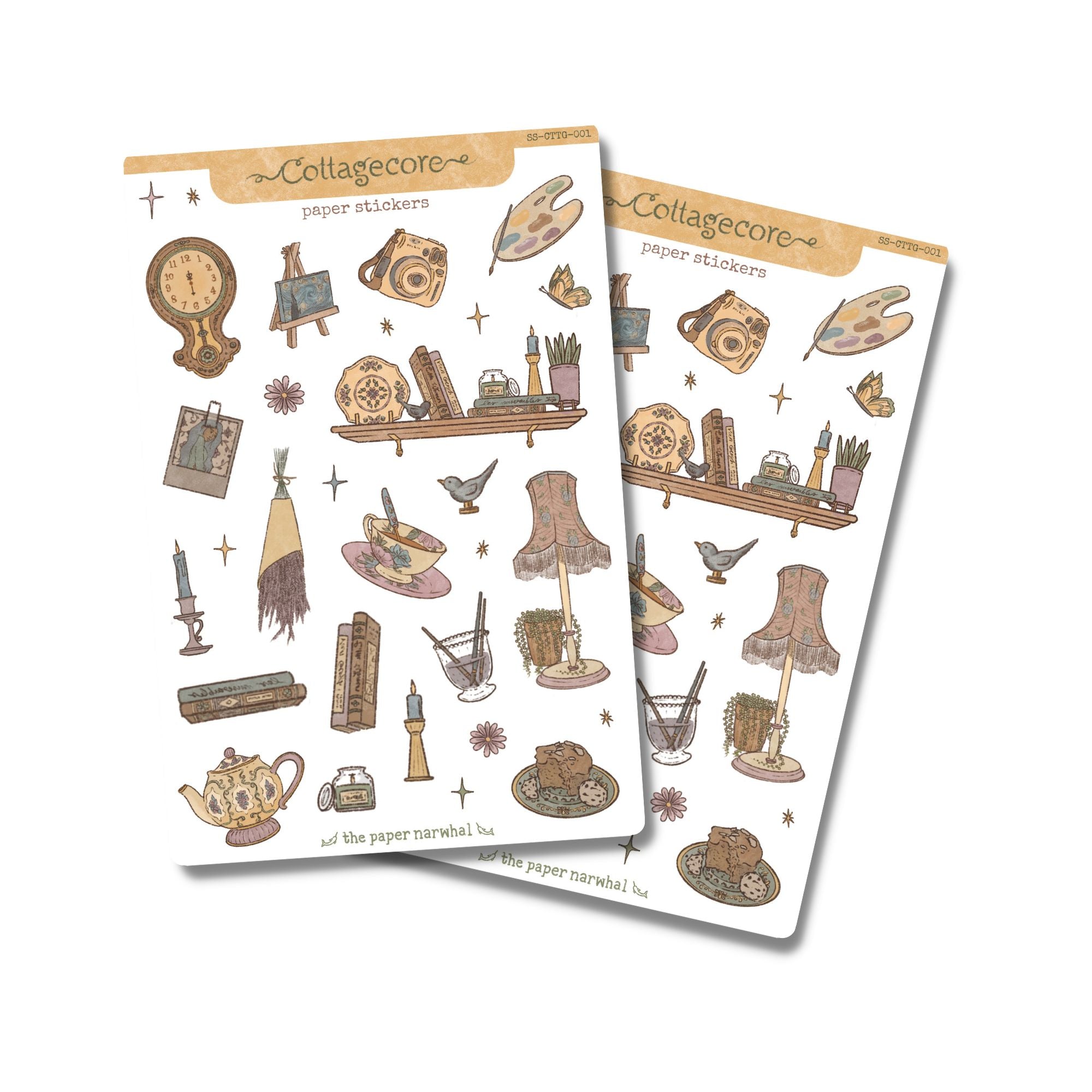 Cottagecore Sticker Sheet – The Paper Narwhal