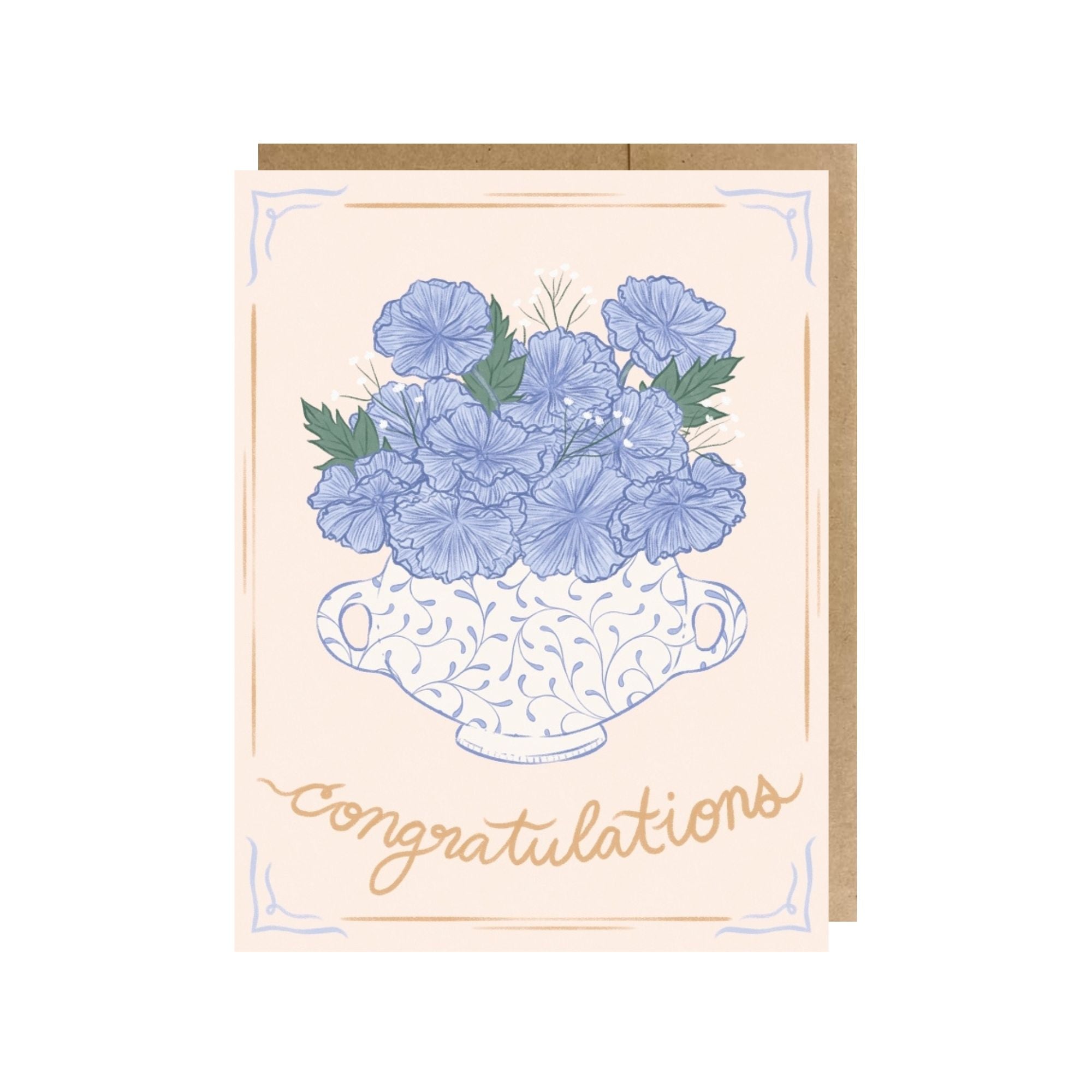 Congratulations Porcelain Bouquet Greeting Card – The Paper Narwhal