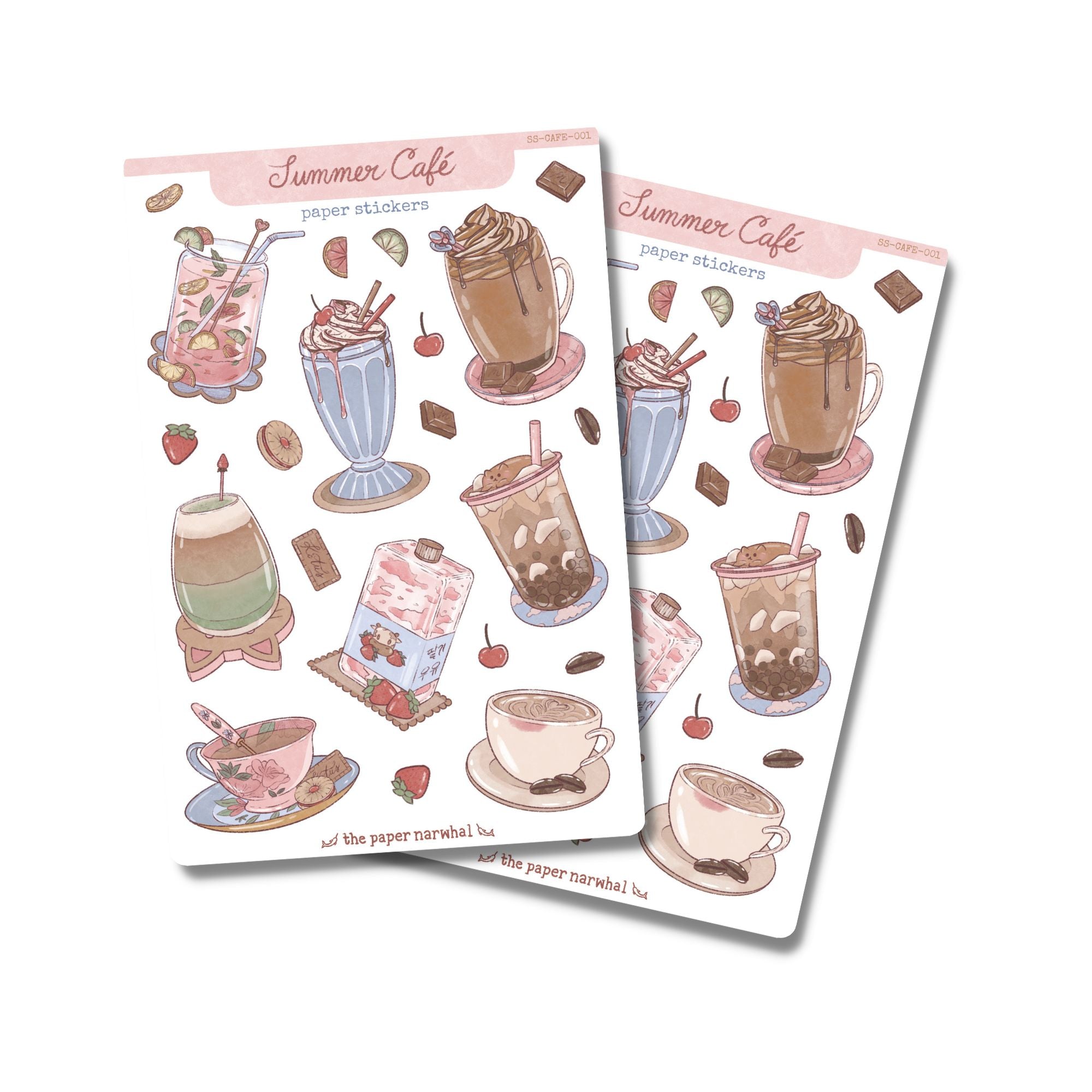 Summer Café Sticker Sheet – The Paper Narwhal