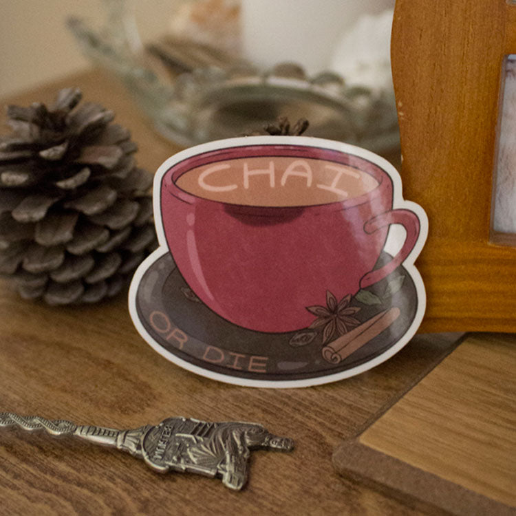 Chai or Die Sticker, Red – The Paper Narwhal